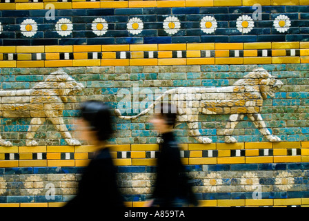 Processional Way with sacred lion mosaics leading to Ishtar Gate in ...