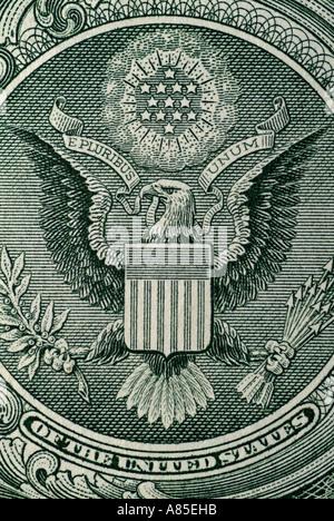 American Eagle Great Seal from the back of a one dollar bill Stock ...