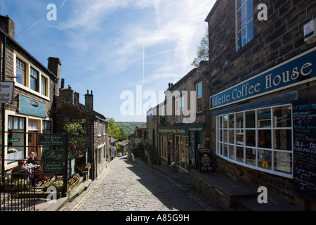 Howarth cobbled street, Howarth Yorkshire UK Stock Photo - Alamy