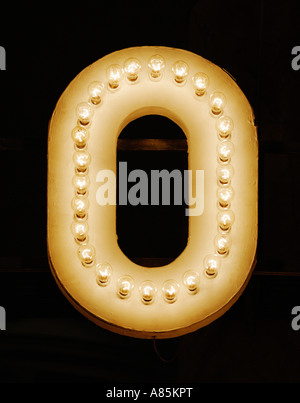 Neon Letter ZERO Stock Photo - Alamy