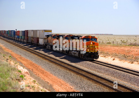 A train traveling along US highway 84 near Farwell Texas Stock Photo ...