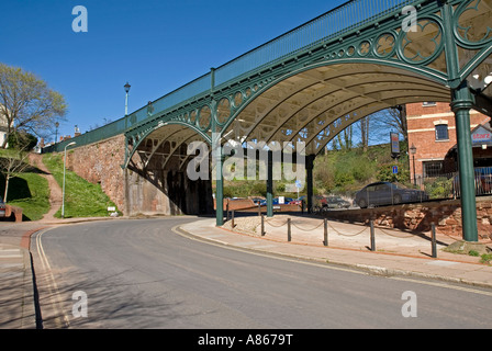 The Iron Bridge spanning the Longbrook valley and Exe Street in Exeter ...
