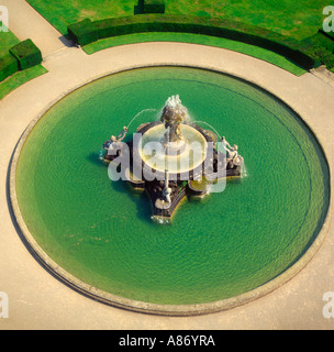 Castle Howard with Atlas Fountain and Hedges in Foreground, Yorkshire ...