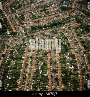 English semi detached suburbia, from the air, Romford, South East ...