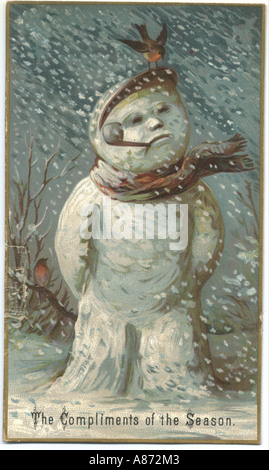 snowman greeting card Stock Photo - Alamy