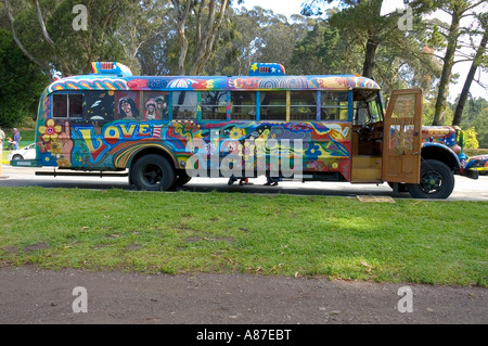 Hippie bus painted in wild psychedelic colors Stock Photo - Alamy