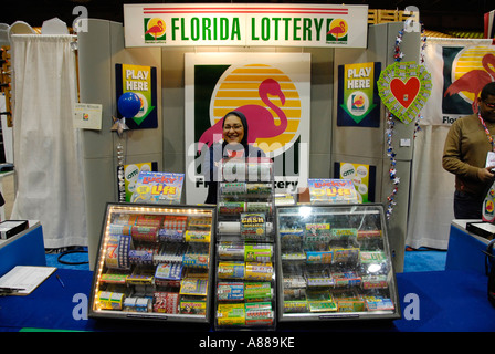 Florida lottery ticket outlet booth at the Florida State Fair Stock ...