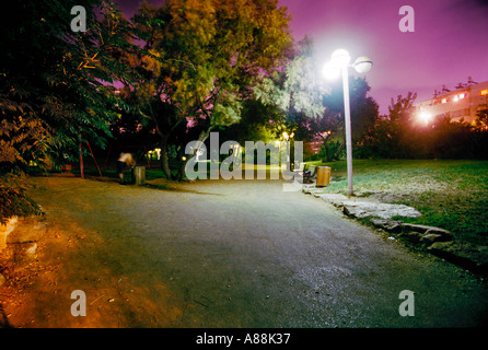 Dangerous empty park late at night Stock Photo - Alamy
