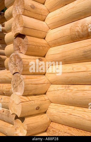 Swedish saddle notch Joints between the logs in log cabin wall ...
