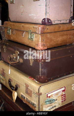 AN ARRAY OF OLD SUITCASES STACKED ON TOP OF EACH OTHER BDA10465 Stock ...