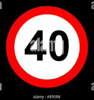 40 mph speed limit sign Stock Photo - Alamy
