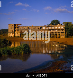 Wooden structure of famous Treetops Safari Lodge in Aberdare Nat. Park ...