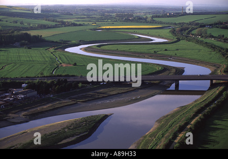 Aerial view of the River Adur at Shoreham by Sea Sussex England Stock ...