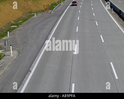 Hard shoulder on the motorway, slope fixing with jute net Stock Photo ...