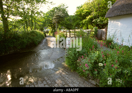 UK Cornwall Coombe village Ford Cottage and Mill House Stock Photo - Alamy