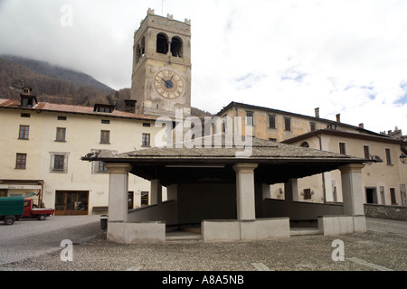 Market Square, Old Town, Bormio, Sondrio, Lombardy, Italy Stock Photo ...