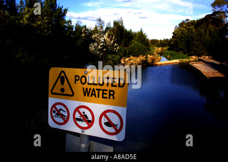 Polluted Water Sign, Australia Stock Photo - Alamy