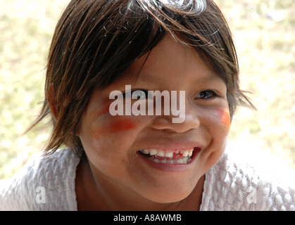 Pemón girl from the Indian community in Venezuela's Gran Sabana Stock ...