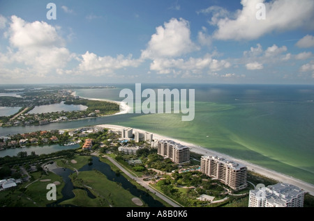 Aerial view of Longboat Key, New Pass, Lido Key, Sarasota, Florida ...