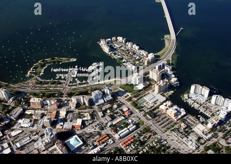 Aerial view of Sarasota, Golden Gate Point, Coon key, Lido key, Saint ...