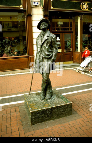 Statue of James Joyce, the famous Irish novelist, short story writer ...