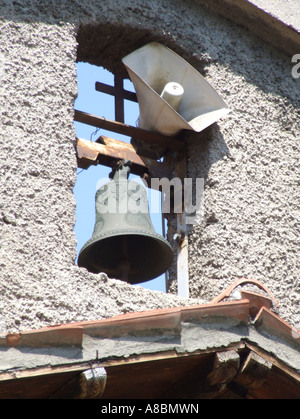 megaphone by church bell Stock Photo - Alamy