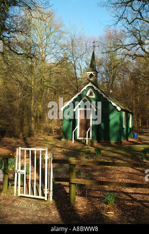 Gypsy church in woodland at Bramdean Hampshire southern England United ...