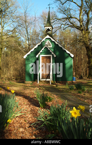 Gypsy church in woodland at Bramdean Hampshire southern England United ...