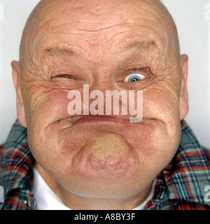 Gurner from the annual world gurning festival in Cumbria UK known as ...