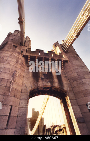 Conway Castle (Castell Conwy) North Wales, with car lights moving ...