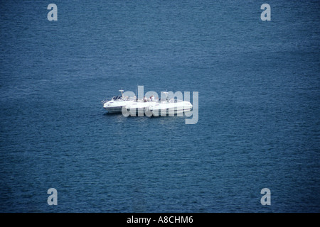 Boats on the Irish sea off the southwest coast of the isle of Man ...