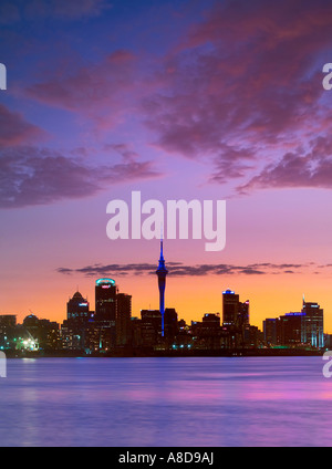 City Skyline At Sunset In Auckland New Zealand Stock Photo - Alamy
