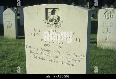 Grave of Enoch Powell at Warwick Cemetery, Warwick, Warwickshire ...