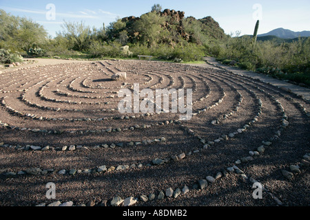 A stone maze fashioned after the Tohono O odham indian design called ...