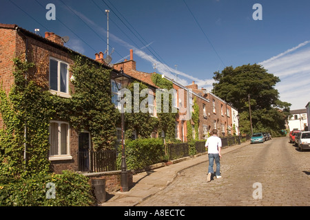 Cheshire Stockport Heaton Mersey Vale Close terraced houses Stock Photo ...