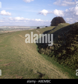 Barbury Castle Iron Age hill fort near Wroughton, Wiltshire, UK Stock ...