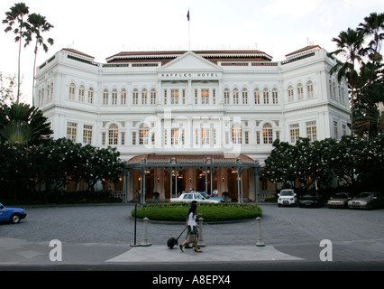 The Front Facade and Entrance to the Famous Raffles Hotel Republic of ...