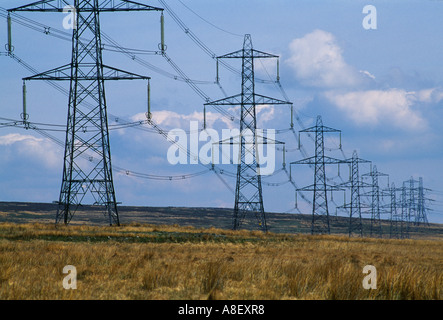 Pylon power electricity tower crossing river water on pier Stock Photo ...