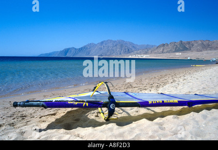 Windsurf sail Golden Beach Dahab Sinai Red Sea Egypt Stock Photo - Alamy