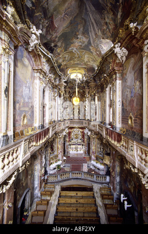 Interior view of the Asam church, Asamkirche, St. Johann Nepomuk was ...