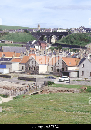 Cullen Moray Scotland the town houses viaduct and the A98 road leading ...