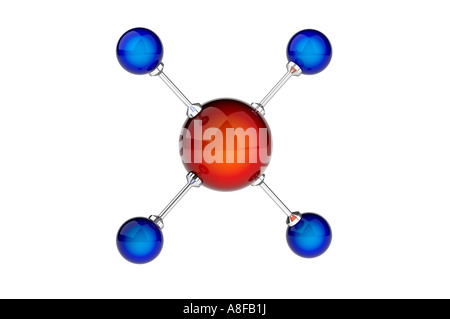 Methane (CH4) gas molecule, chemical structure. Main component of ...