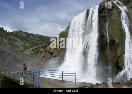 Topolskij Buk waterfall source of Krka river near Knin Adria Dalmatia ...