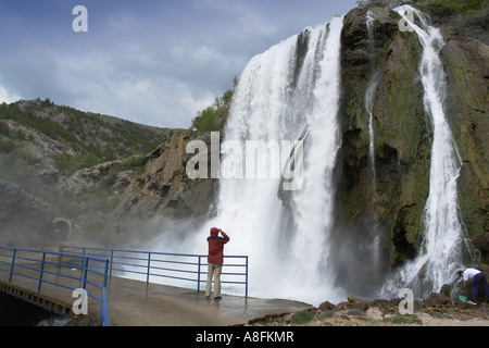 Topolskij Buk waterfall source of Krka river near Knin Adria Dalmatia ...