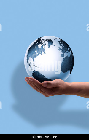 World in a hand Welt in einer Hand Stock Photo - Alamy