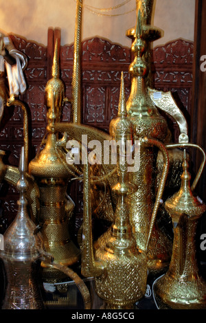 UAE, Dubai, Shisha pipe smoking cafe along the Dubai Marina Beach area ...