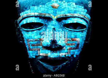 Jade mosaic funeral death mask of Mayan king Pakal from Palenque, now ...