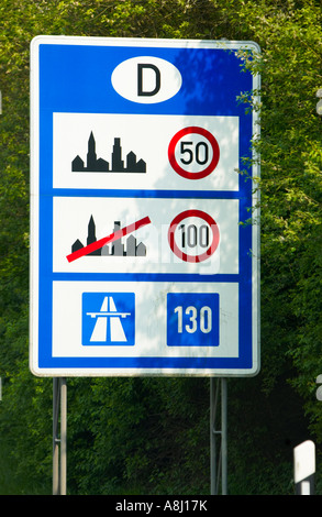 European motorway border crossing sign entering The Netherlands from ...