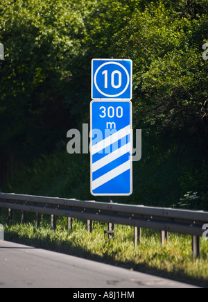 German autobahn exit sign markers countdown to junction Germany Europe ...