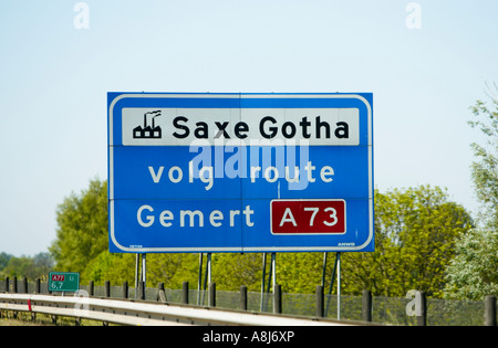 Dutch motorway sign traffic to follow route marked Stock Photo - Alamy